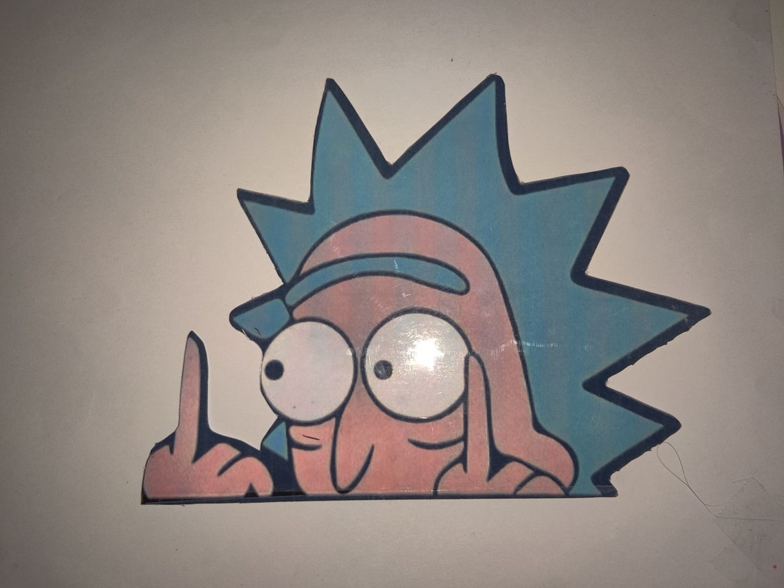 Rick and Morty Middle Finger Decal - Etsy Singapore