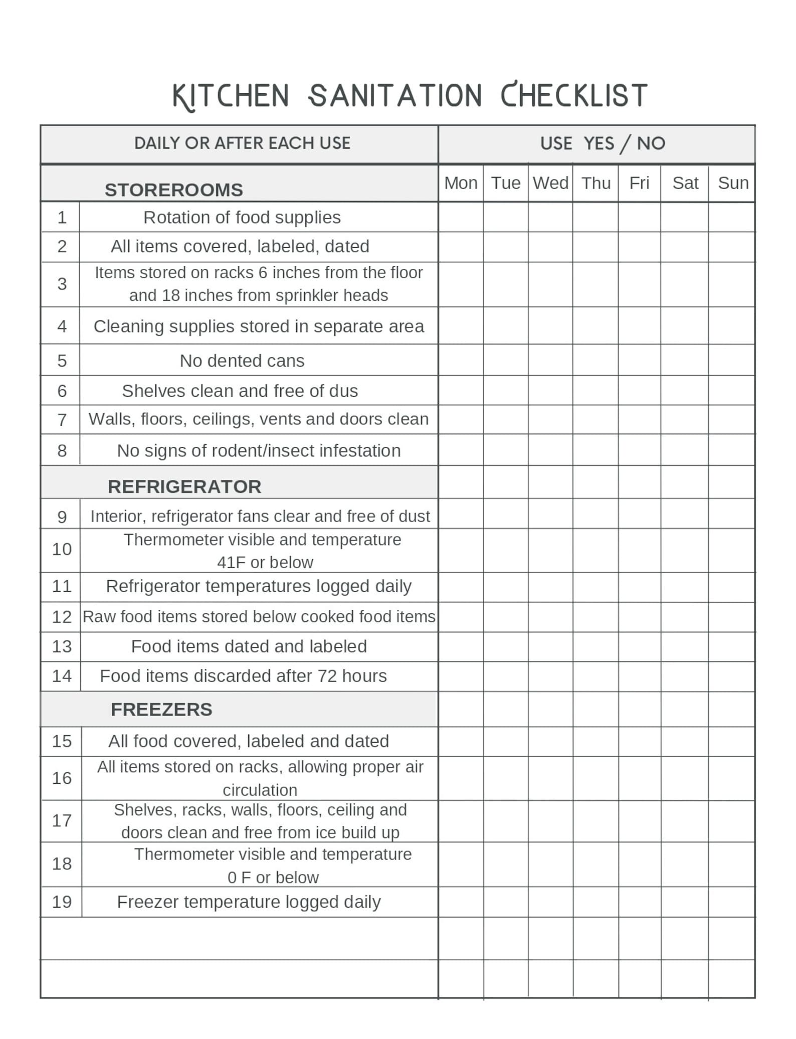 Kitchen Cleaning Checklist Log Book, Daily & Weekly Cleaning Schedule ...