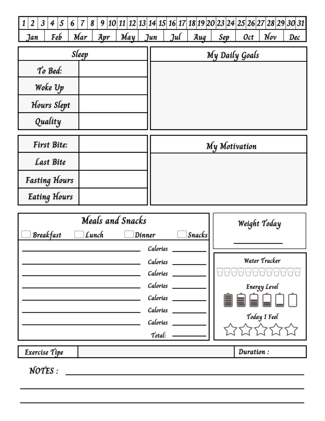 Intermittent Fasting Journal and Tracker - Etsy