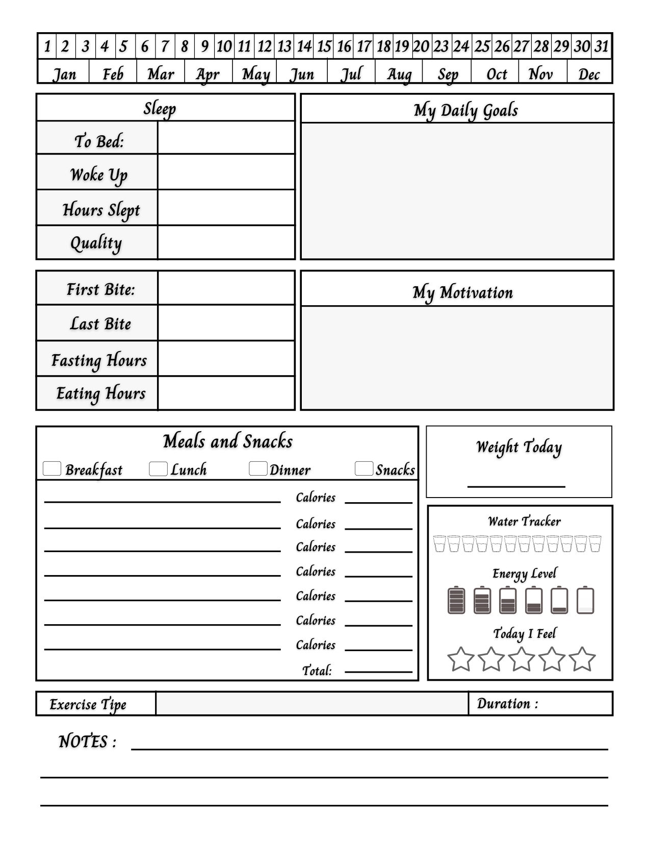 Intermittent Fasting Journal and Tracker - Etsy