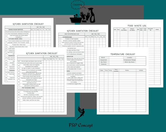 Kitchen Cleaning Checklist Log Book Daily & Weekly Cleaning - Etsy ...