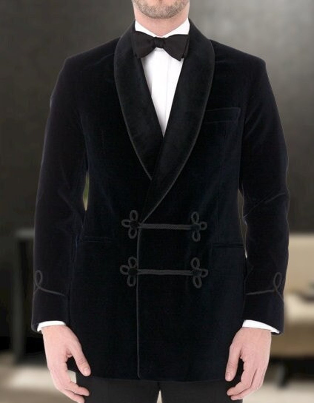 Men Black Smoking Robe,men Christmas Dinner Cigar Robe,men Luxury ...