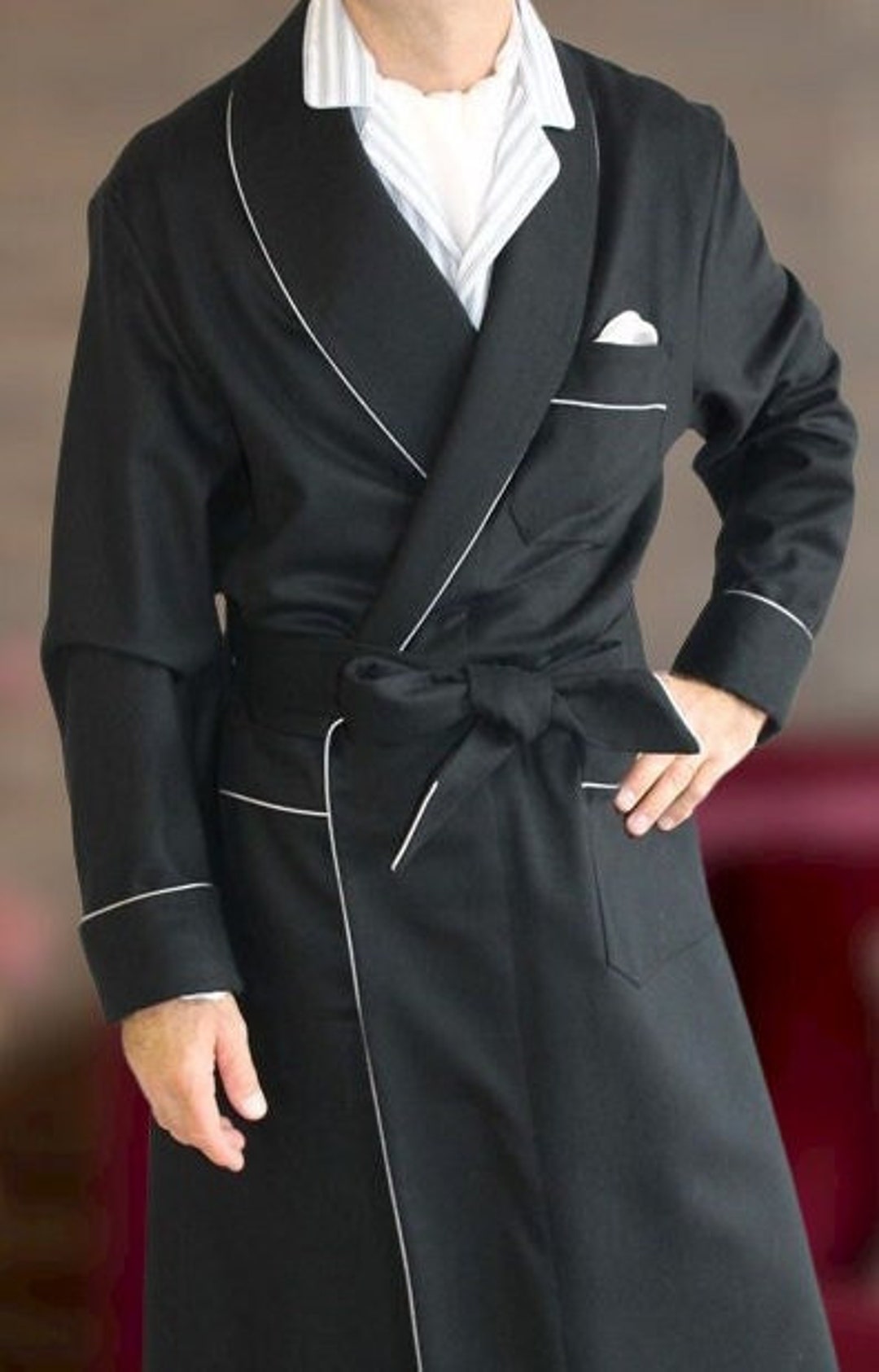 Men Smoking Jackets,men Cigar Robe, Black Blazer for Men Gown Men ...