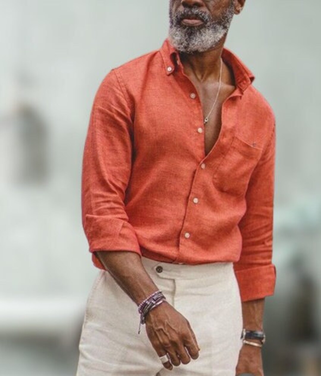 Men's Slim Fit Linen Shirt: Handmade Summer Casual Wear - Etsy