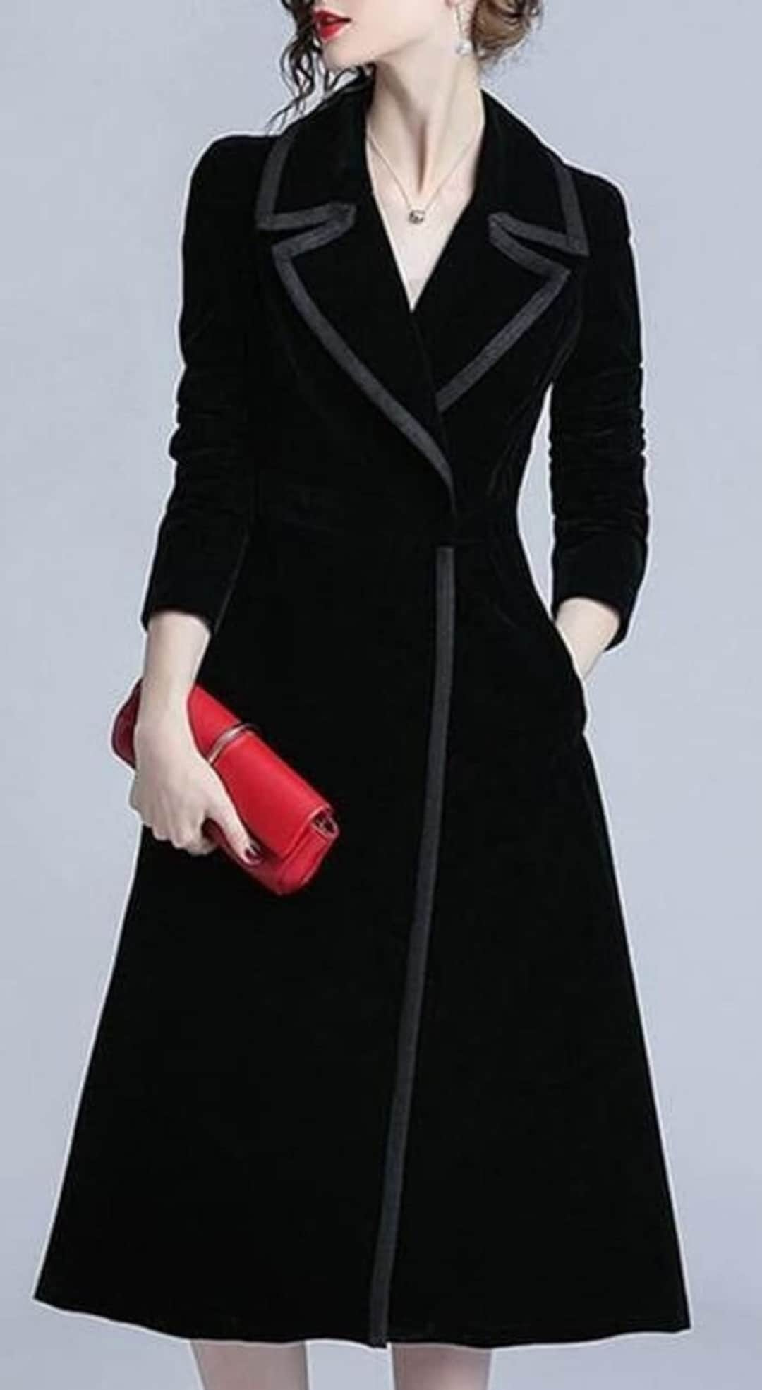 Women Smoking Gown Dress Black Velvet Long Gown Women Party Wear Dinner ...