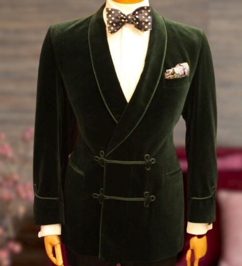 Smoking Jacket,men Green Velvet Smoking Double Breasted Jackets,men ...