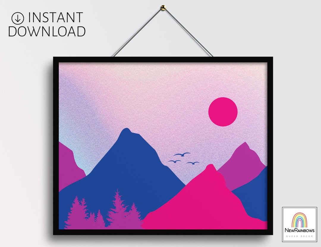 Subtle Bi Landscape Horizontal, Instant DOWNLOAD Jpeg, LGBTQ Art Print ...
