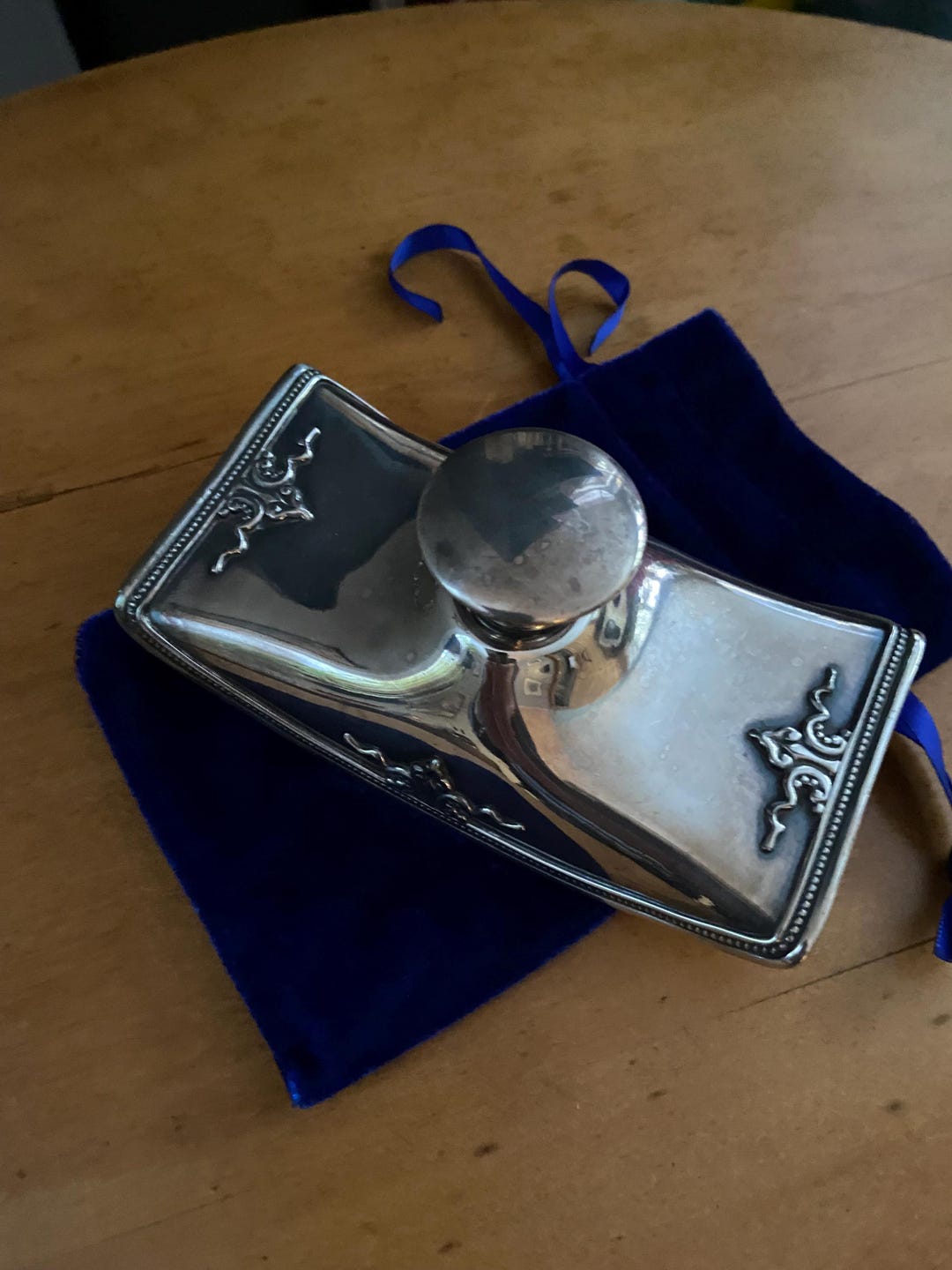 Rare Antique English Silver Ink "rocker" Blotter - Etsy