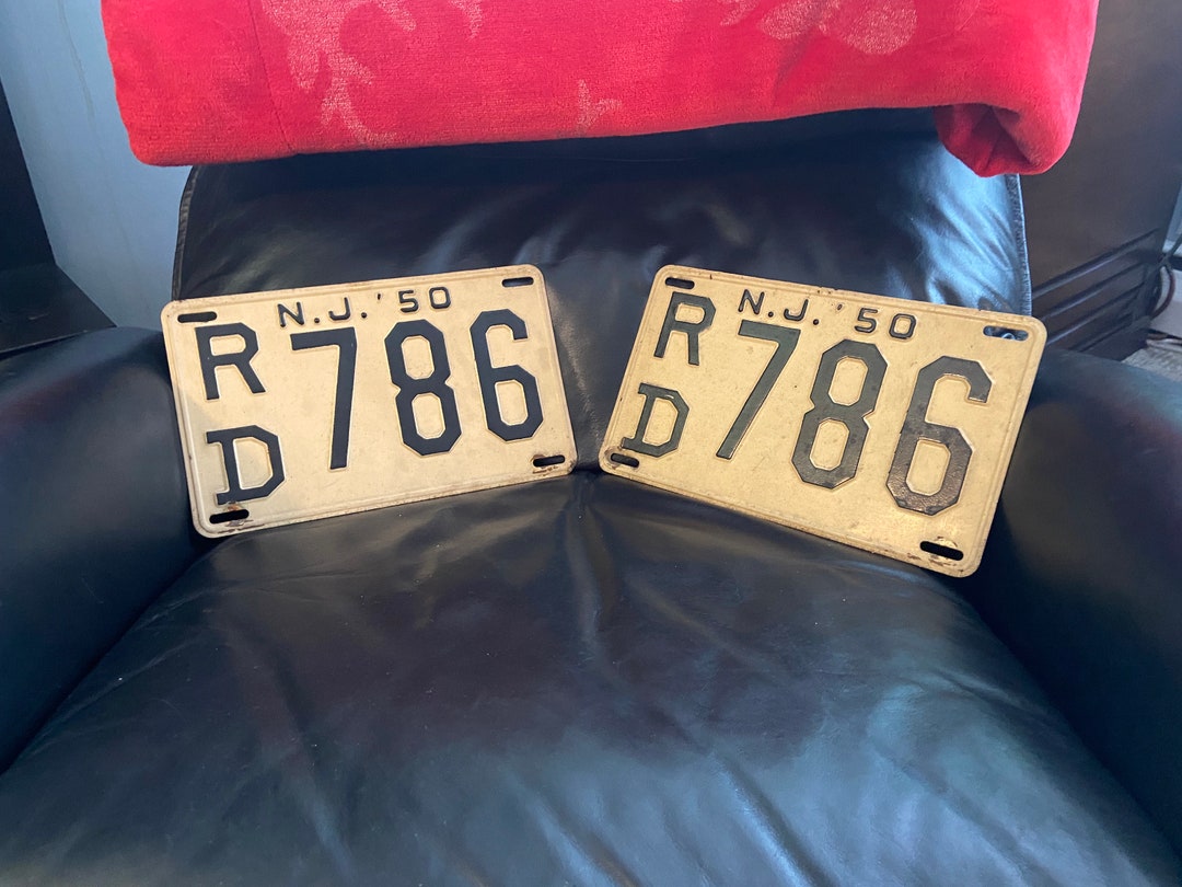 Vintage 1950 NJ License Plates - Etsy