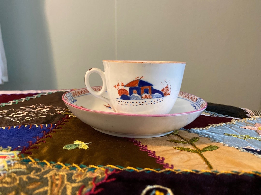 Antique New Hall Cup and Saucer - Etsy