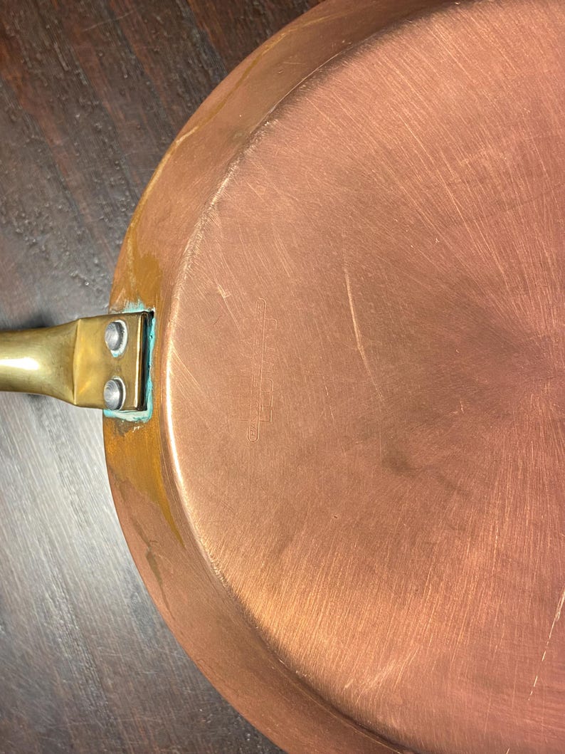 Vintage Copper and Brass Pitcher and Fry Pan - Etsy
