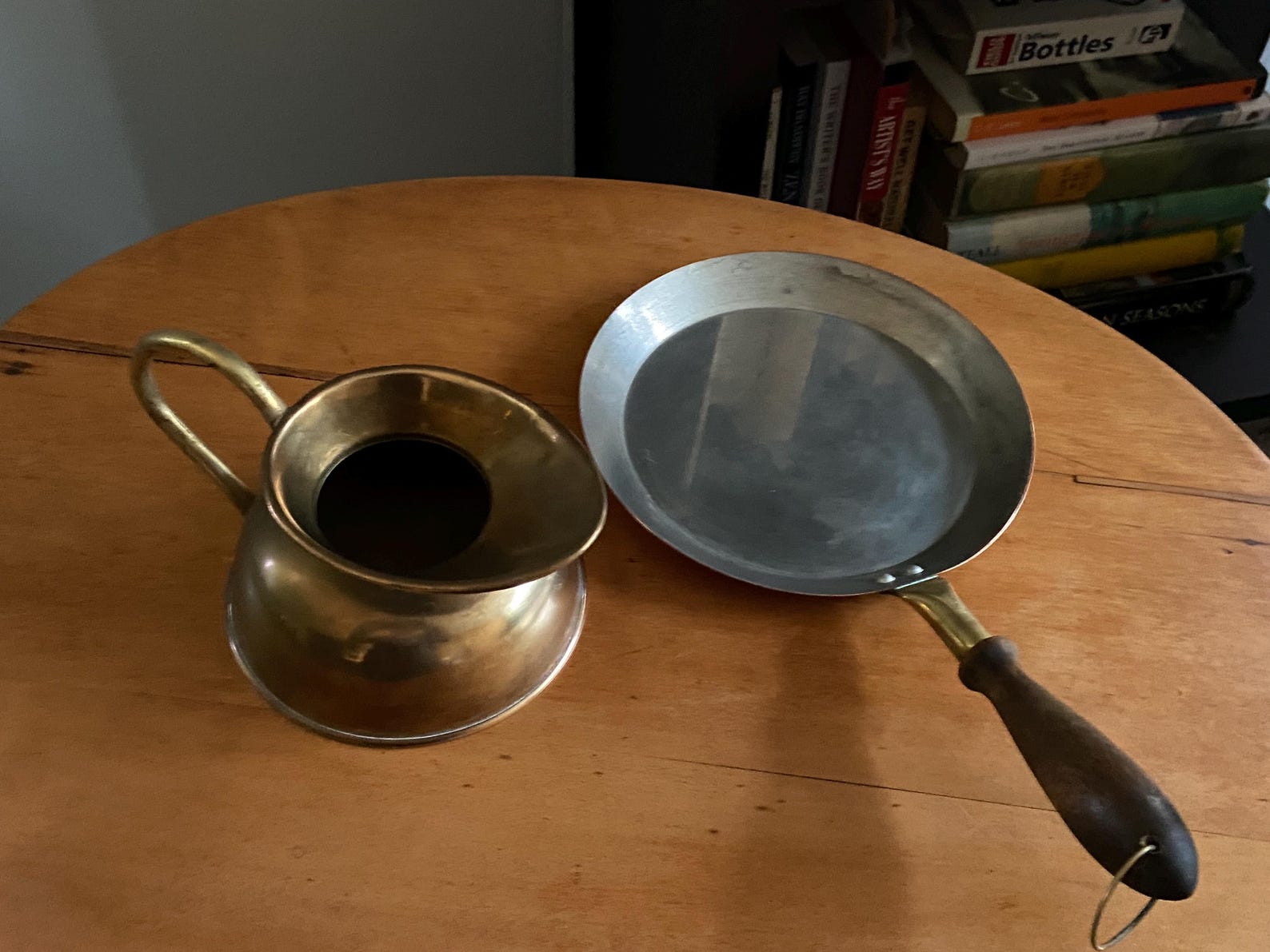 Vintage Copper and Brass Pitcher and Fry Pan - Etsy