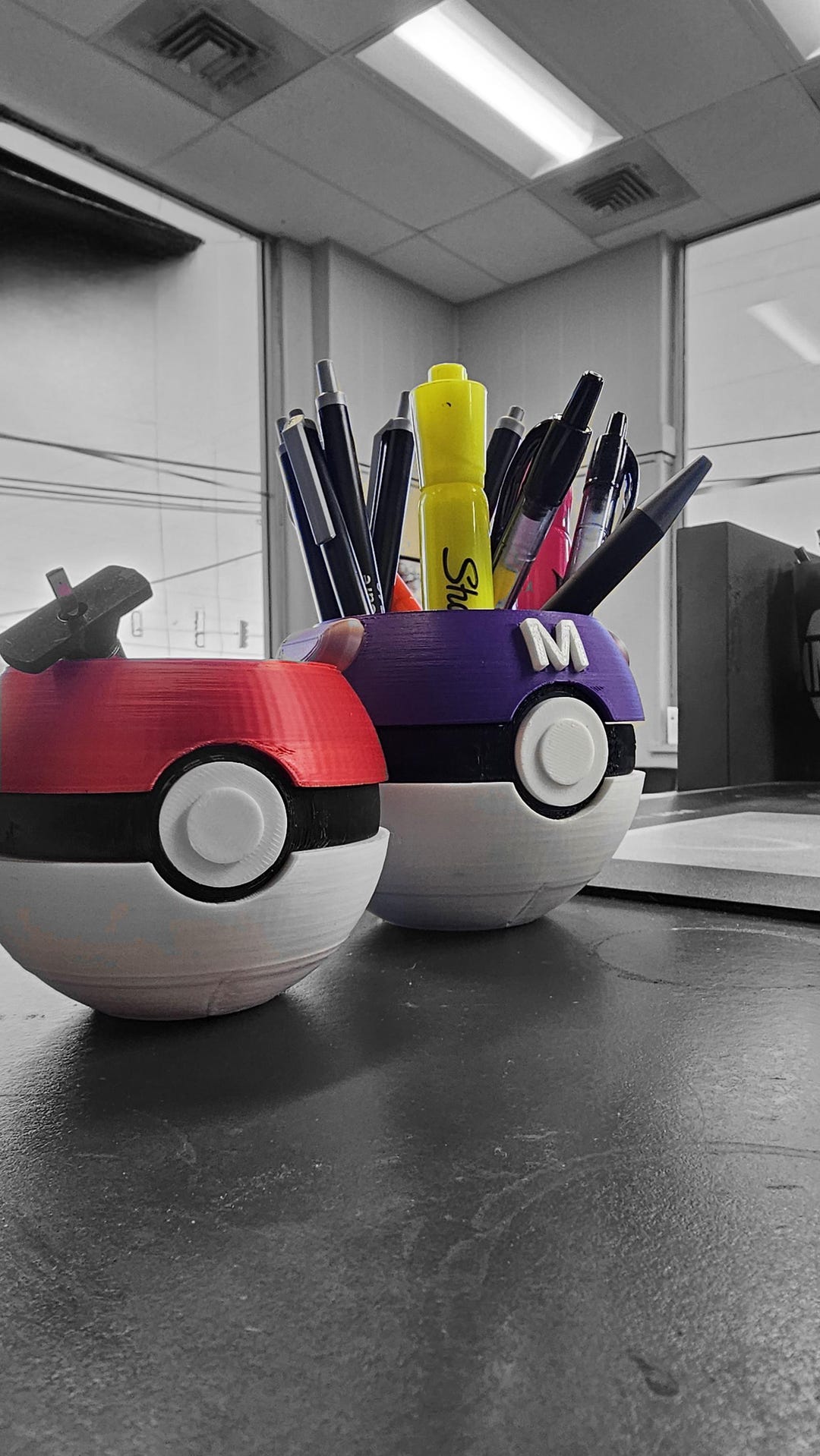 Pokéball Pen Holder | 3D Printed Pokémon Desk Organizer | Puzzle Piece ...