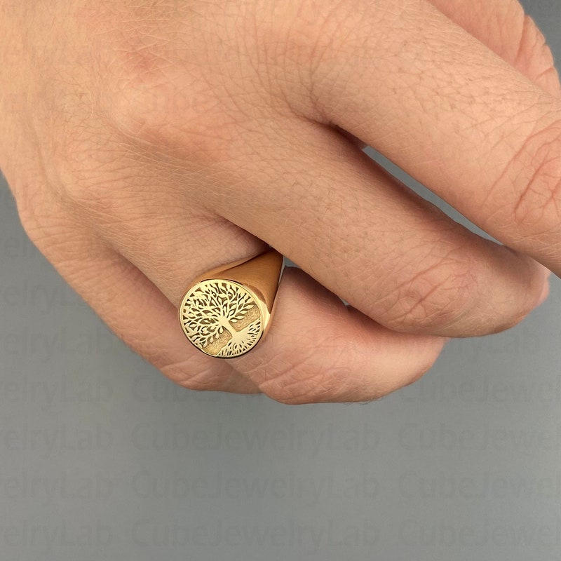Tree Signet Ring - Etsy