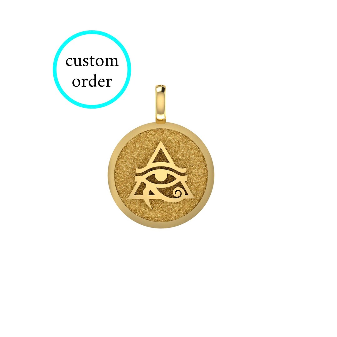14k Solid Gold Eye of Ra Necklace, Eye of Ra Pendant, Ancient Egyptian ...