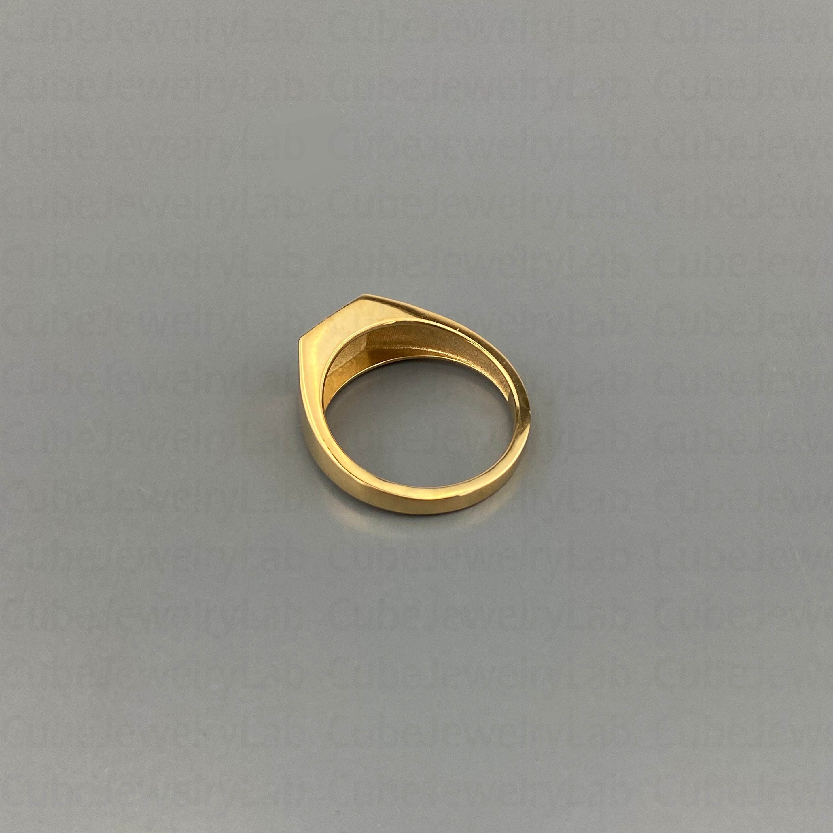 14k Solid Gold Square Signet Ring, Engraved Ring, Graduation Ring ...