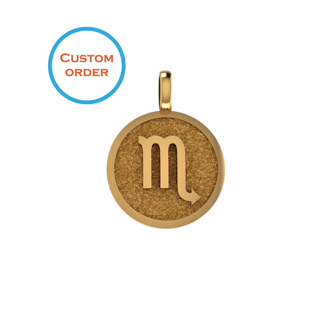 Real 14k Solid Gold Scorpio Zodiac Sign Necklace, Personalized Scorpio ...