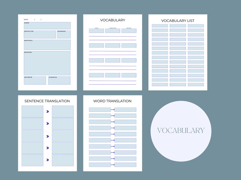 Language Learning Vocabulary Template Activities Vocabulary Study Guide ...
