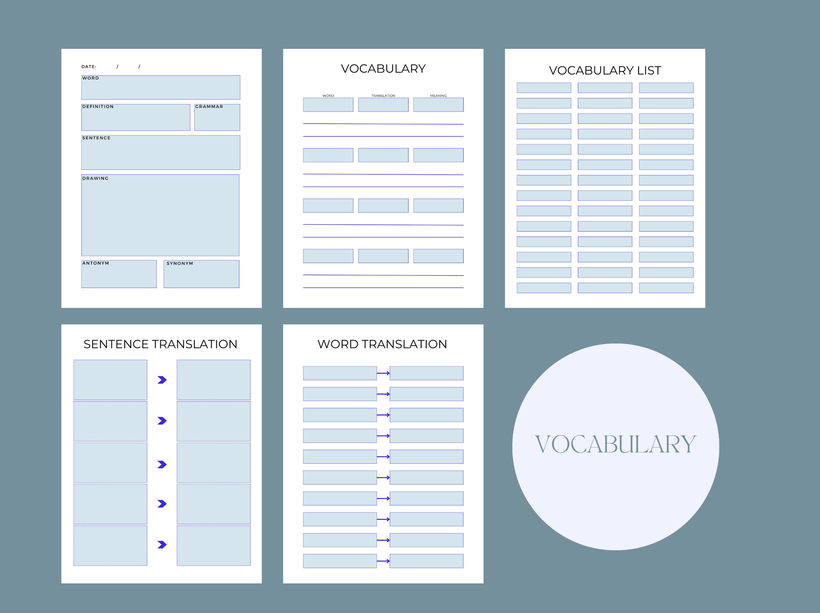 Language Learning Vocabulary Template Activities Vocabulary Study Guide ...
