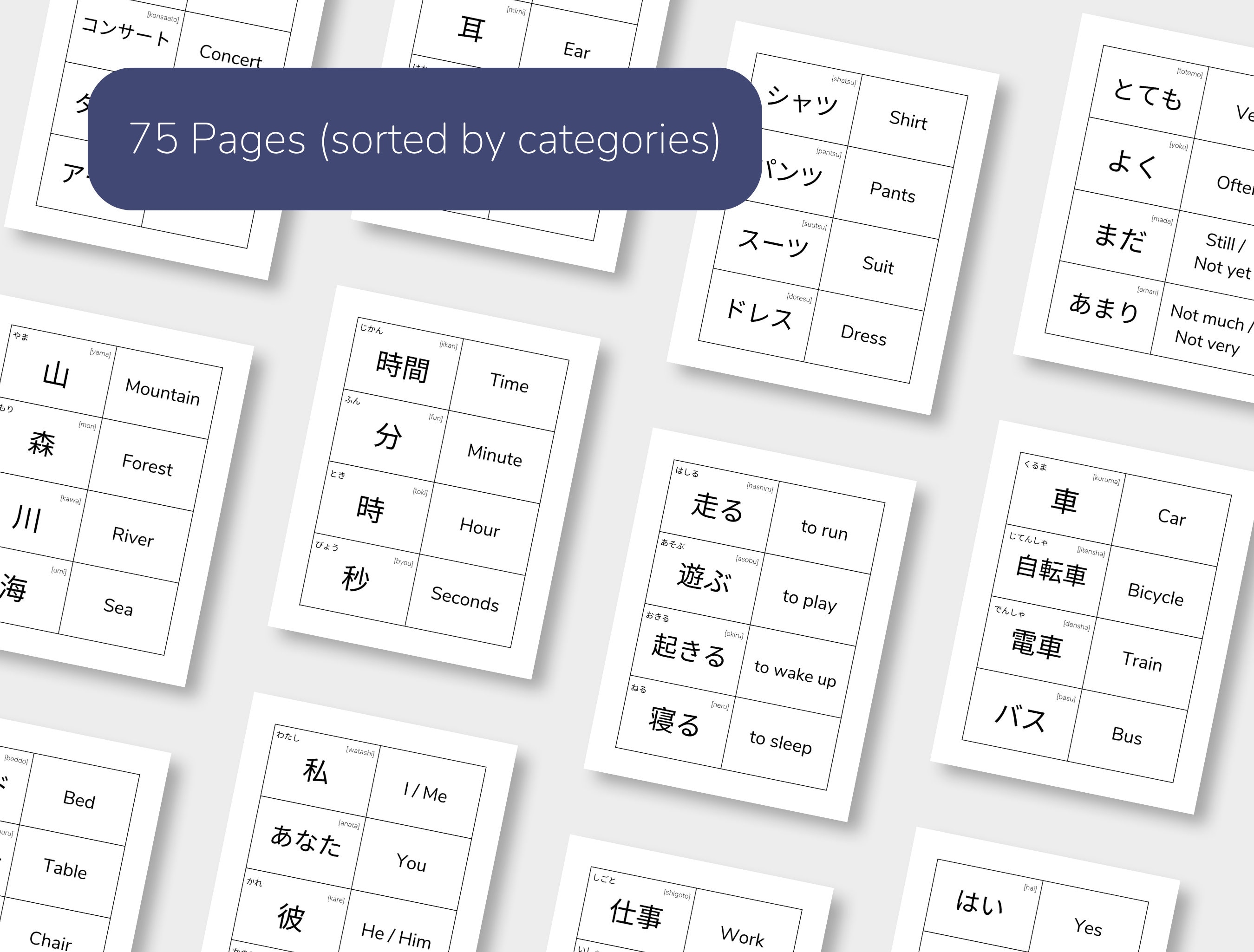 Japanese Essential Flashcards for Beginner Japanese Language Learning ...