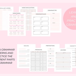 Language Study Guide Planner Digital Printable Learner Notebook ...