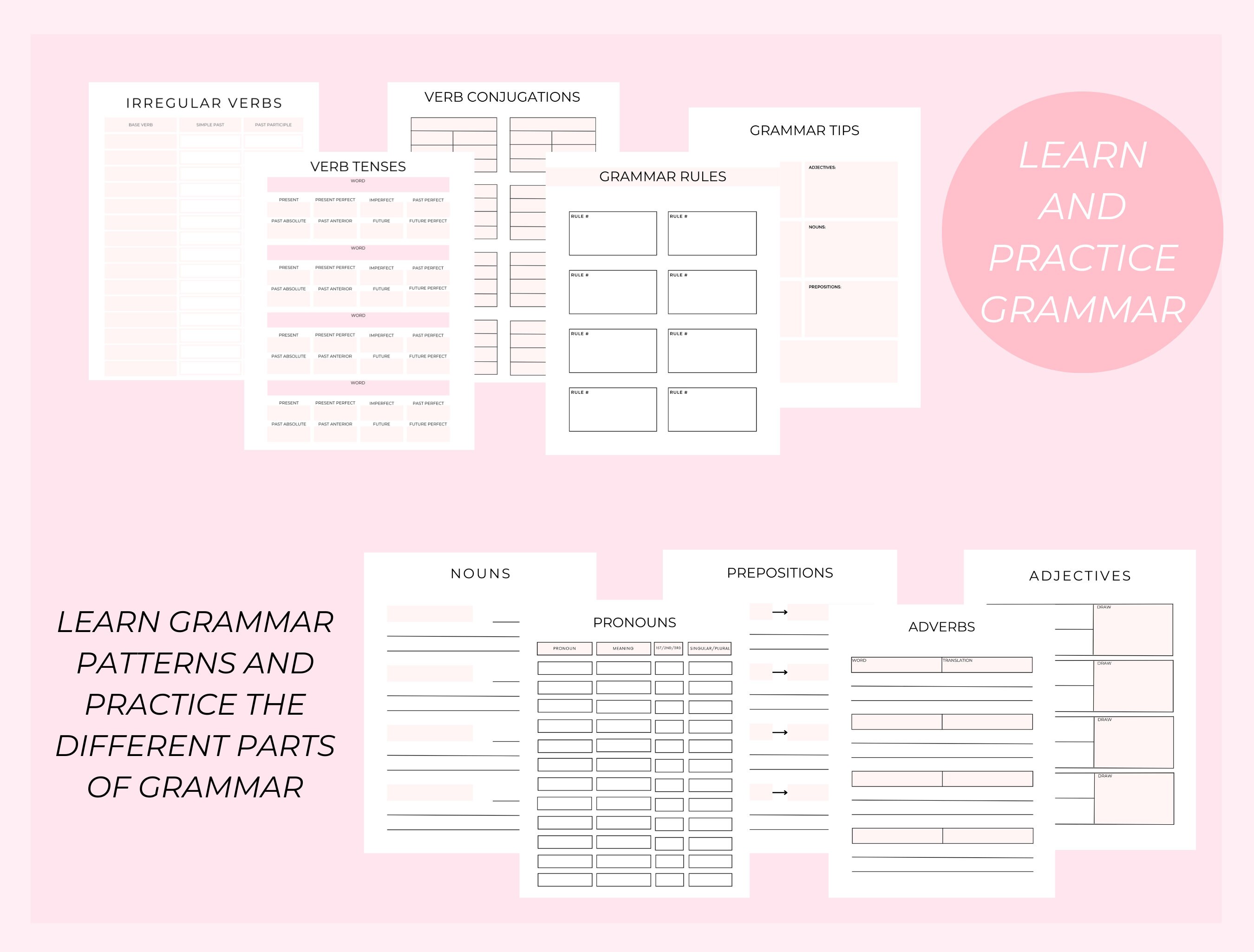 Language Study Guide Planner Digital Printable Learner Notebook ...
