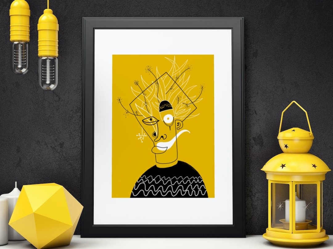 Weird Man Potrait Art Print Wall Poster - Etsy