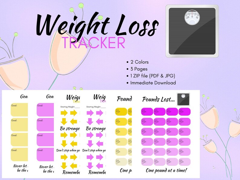 Weight Loss Tracker Printable Weight Loss Journal Track Weight - Etsy