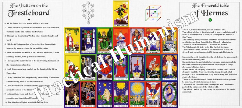 Hermetic Tarot Tableau With 22 BOTA Cards, Pattern on the Trestleboard ...