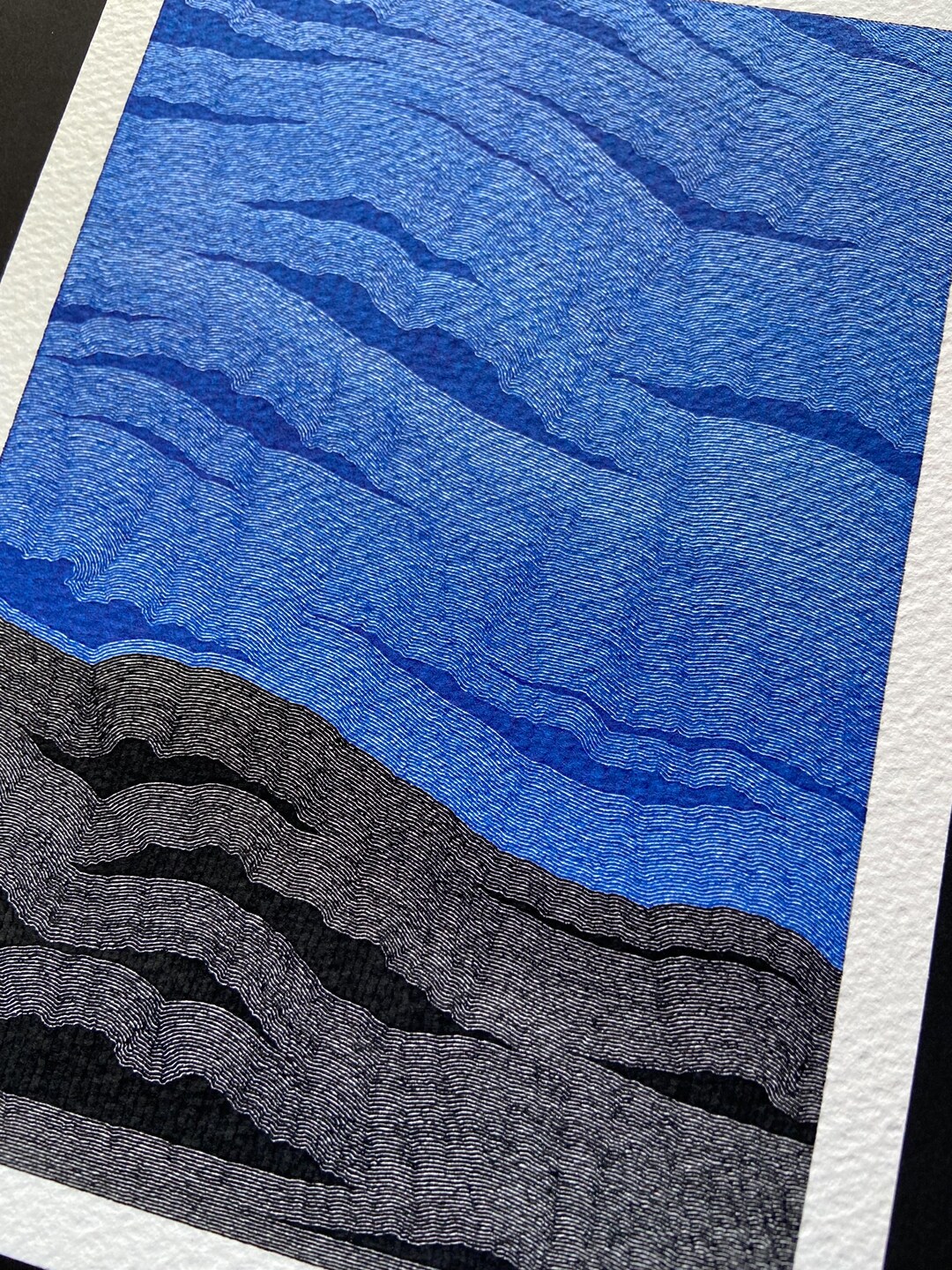 A5 Contemporary Abstract Geometric Ink Mark Making Original Artwork ...