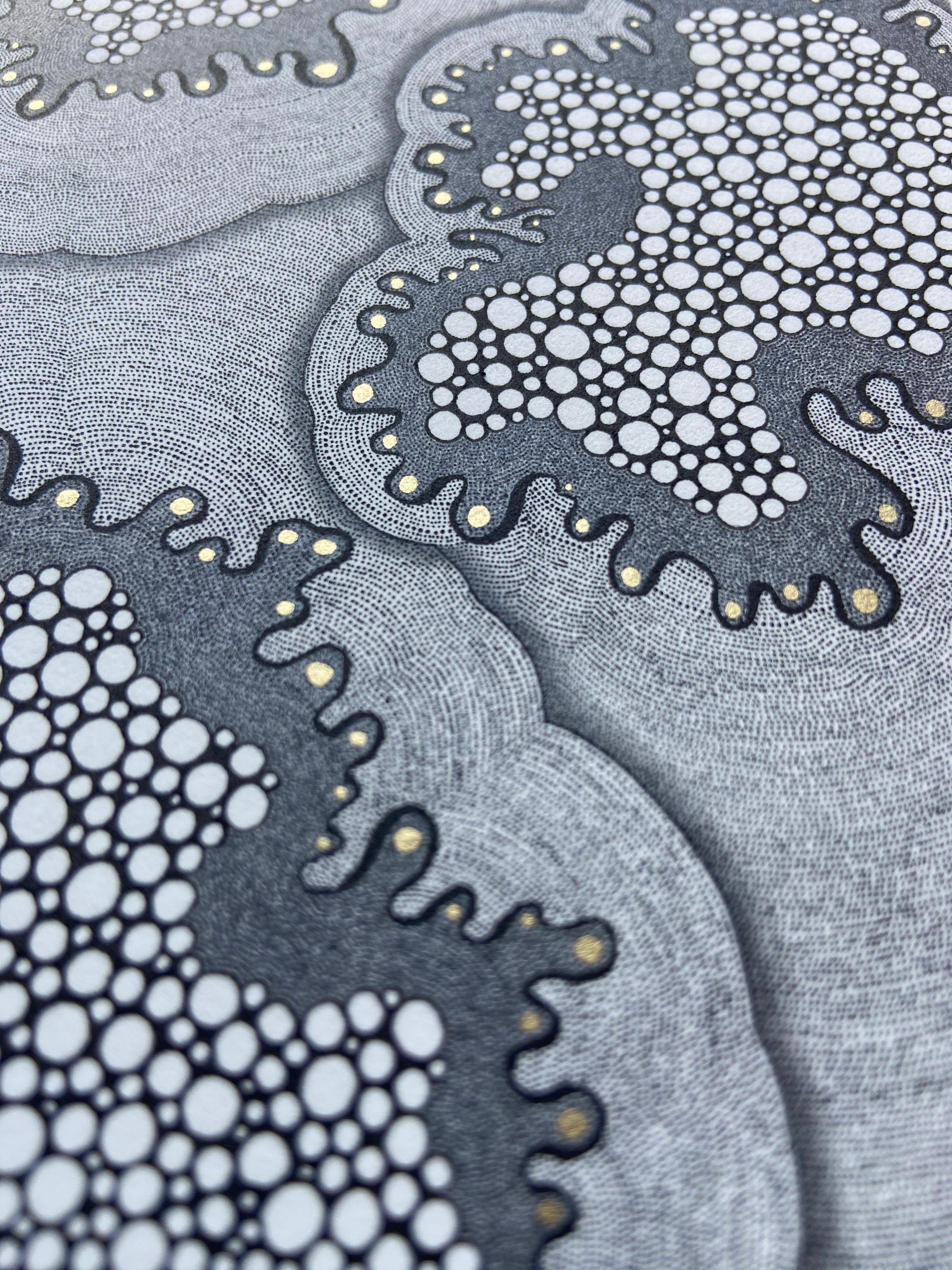 A6 Unique Abstract Mixed Media Pen, Ink and Graphite Pencil Mark Making ...