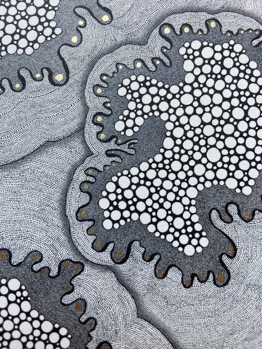 A6 Unique Abstract Mixed Media Pen, Ink and Graphite Pencil Mark Making ...