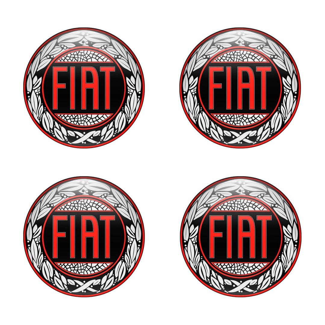 Domed Logo Fiat 4xall Size Center Cap for Rim Silicone Sticker Self ...