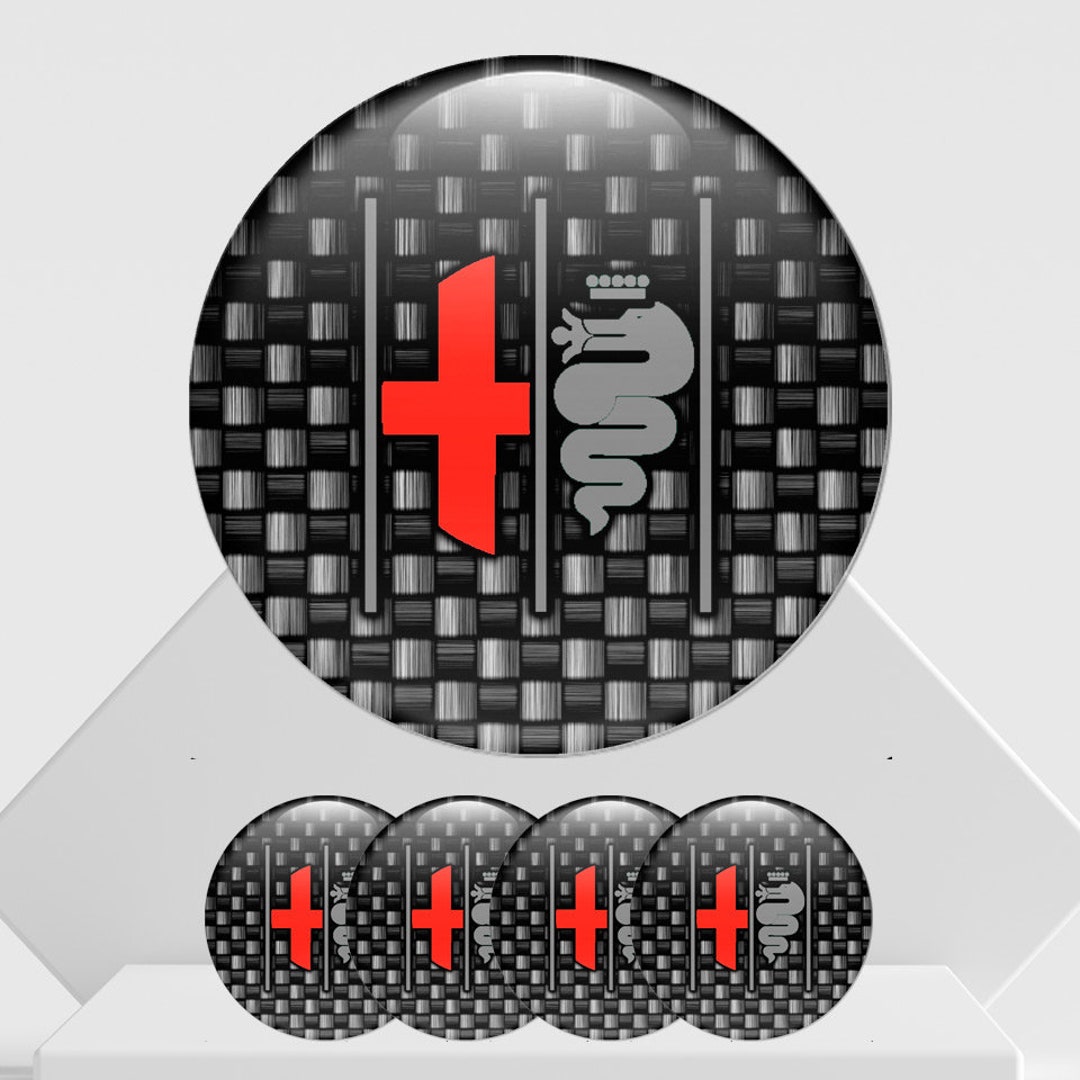 Domed Logo Alfa Romeo 4xall Size Center Cap for Rim Silicone Sticker ...