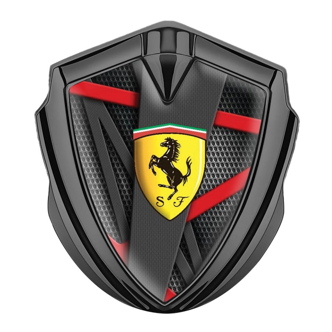 Metal Shield Badge Self-adhesive Sticker for Ferrari Car Tuning , Auto ...