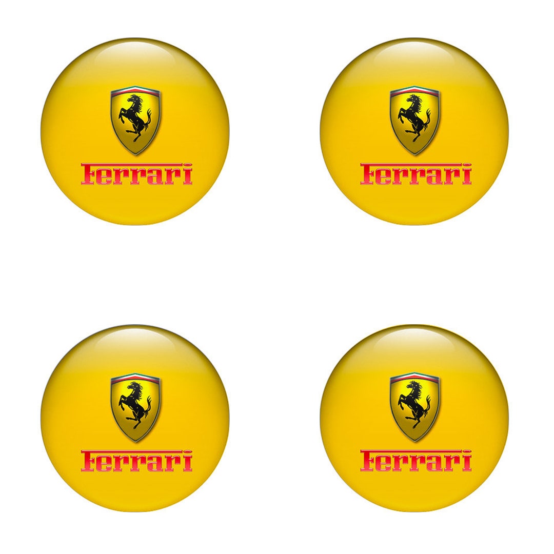 Domed Logo Ferrari 4xall Size Center Cap for Rim Silicone Sticker Self ...