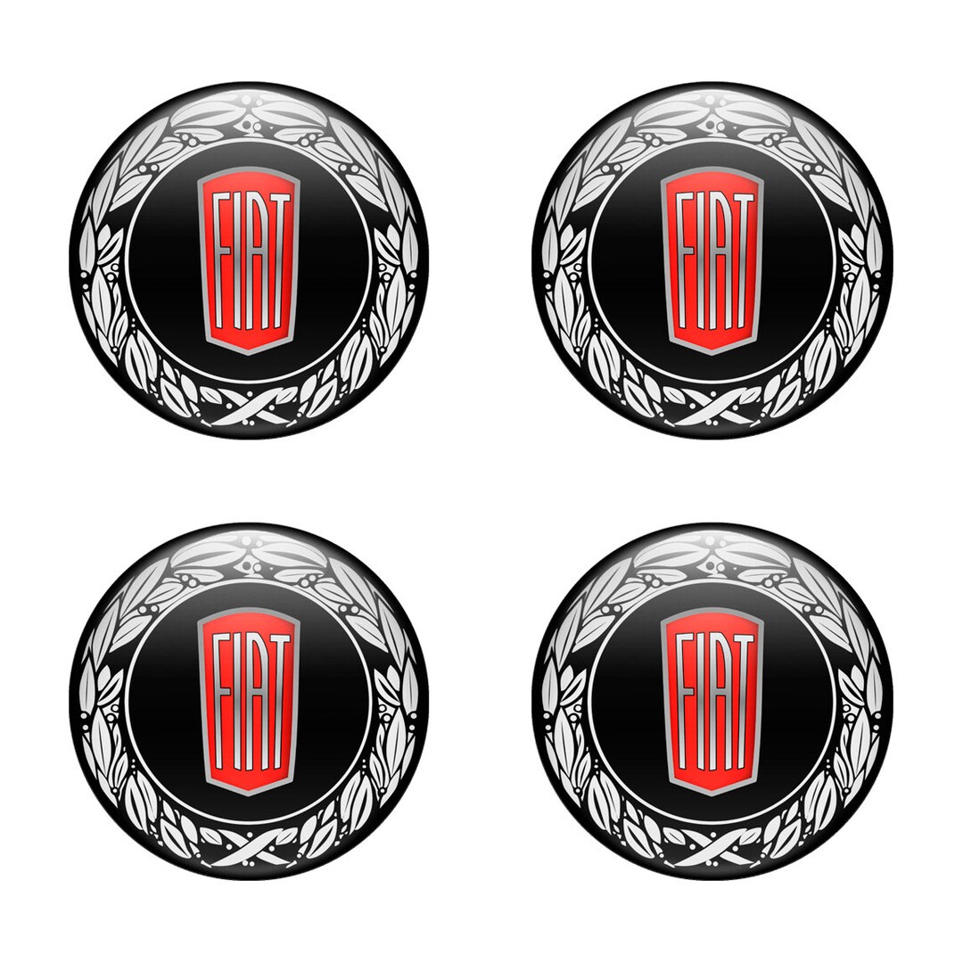 Domed Logo Fiat 4xall Size Center Cap for Rim Silicone Sticker Self ...
