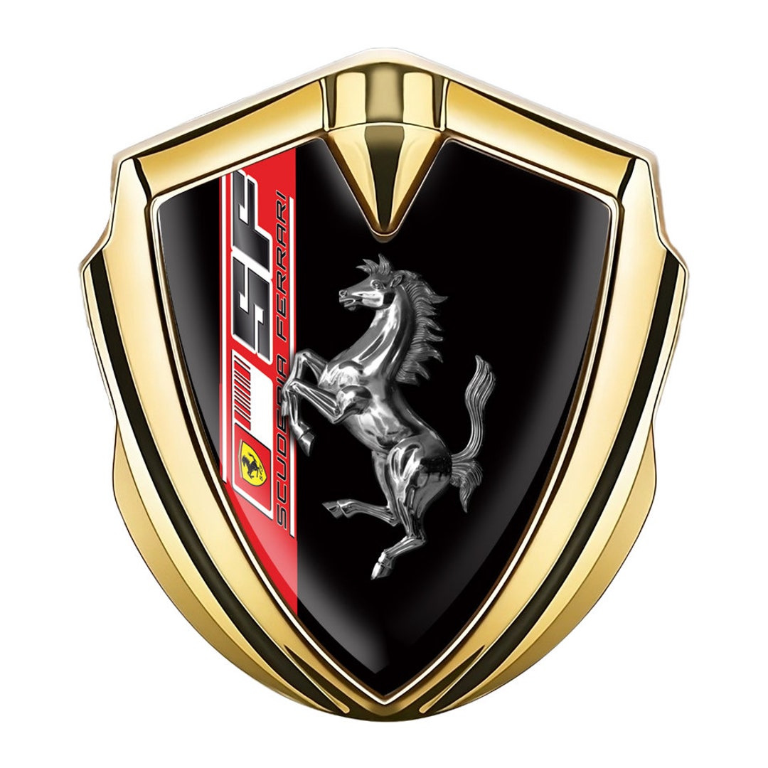 Metal Shield Badge Self-adhesive Sticker for Ferrari Car Tuning , Auto ...