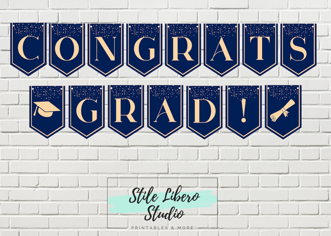 Graduation Printable Banner All Letters and Numbers Included | Etsy