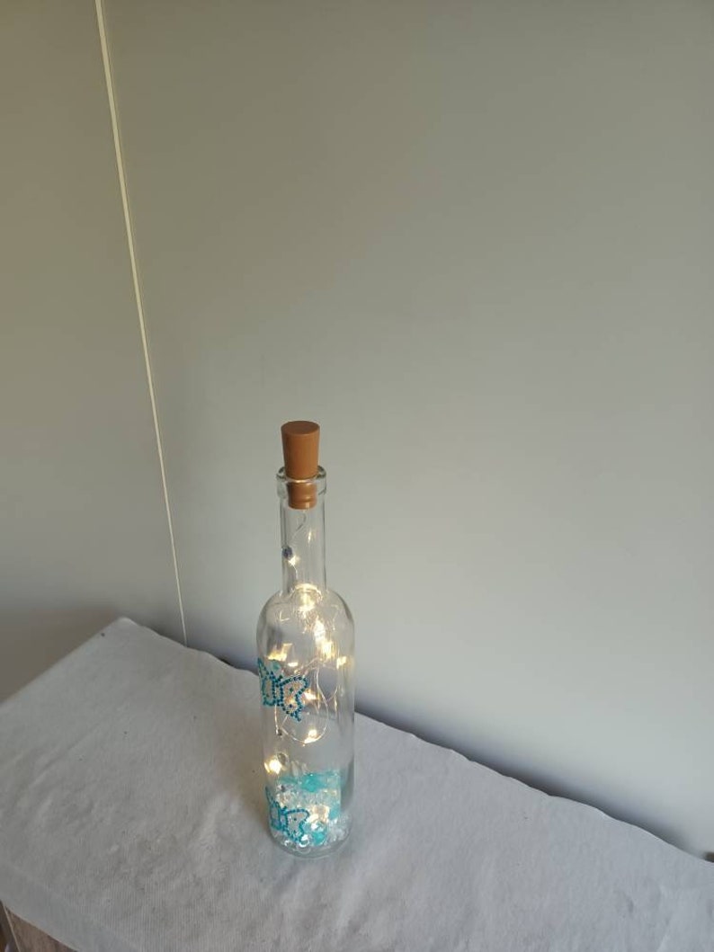 Blue Butterfly Bottle Light - Etsy