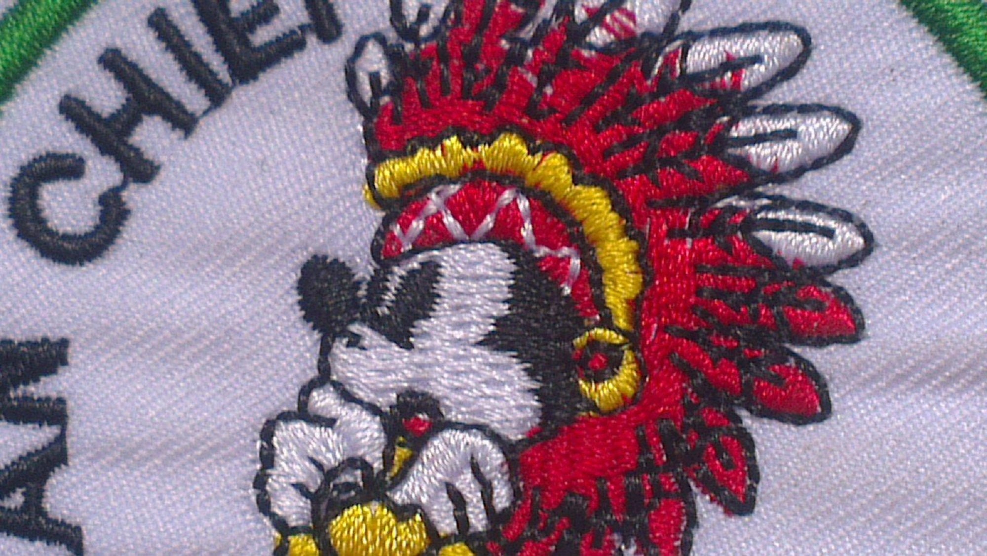 Mickey Mouse Iron on Applique, Mickey Indian Chief Iron on Patch, Round ...
