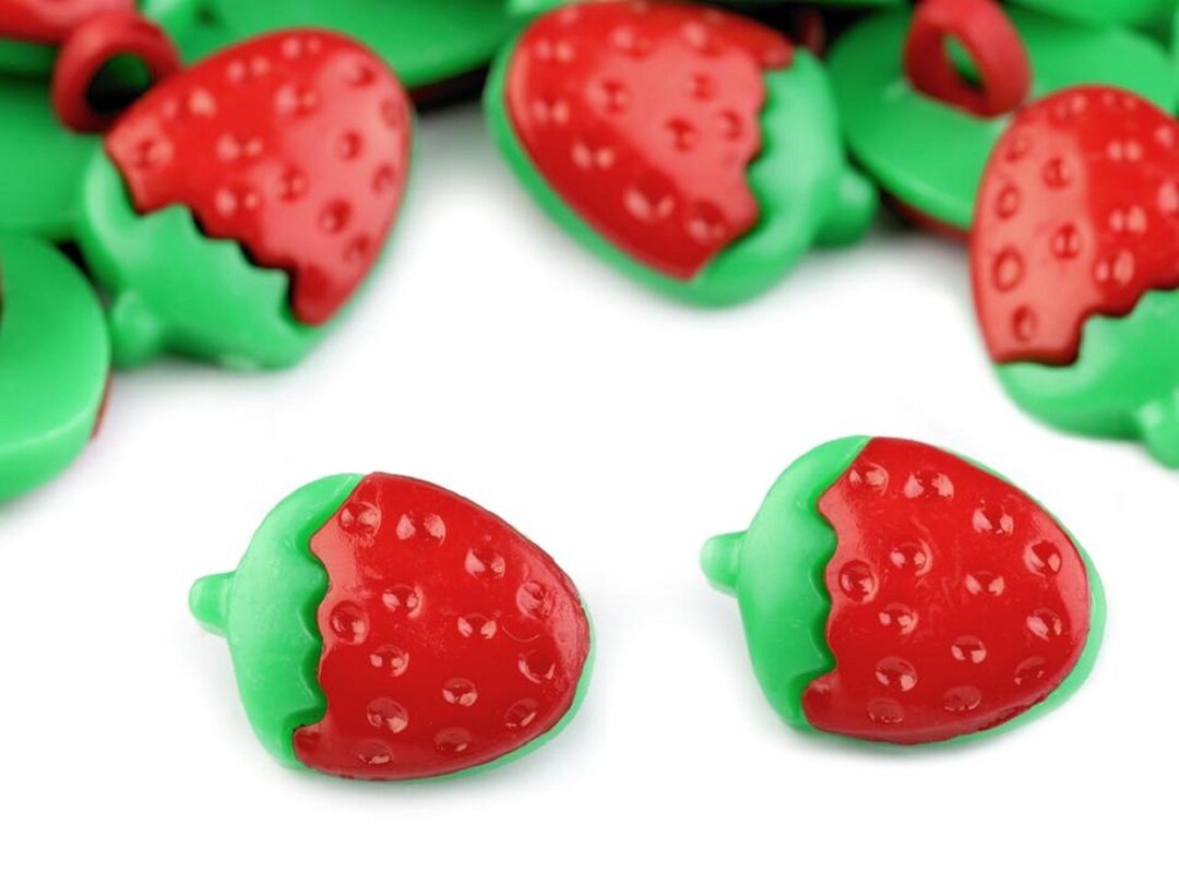 5 Pcs Strawberry Buttons Red Plastic Strawberries Buttons 11 - Etsy