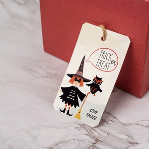 Editable Halloween Gift Tags, Trick or Treat Halloween Favor Tag for ...