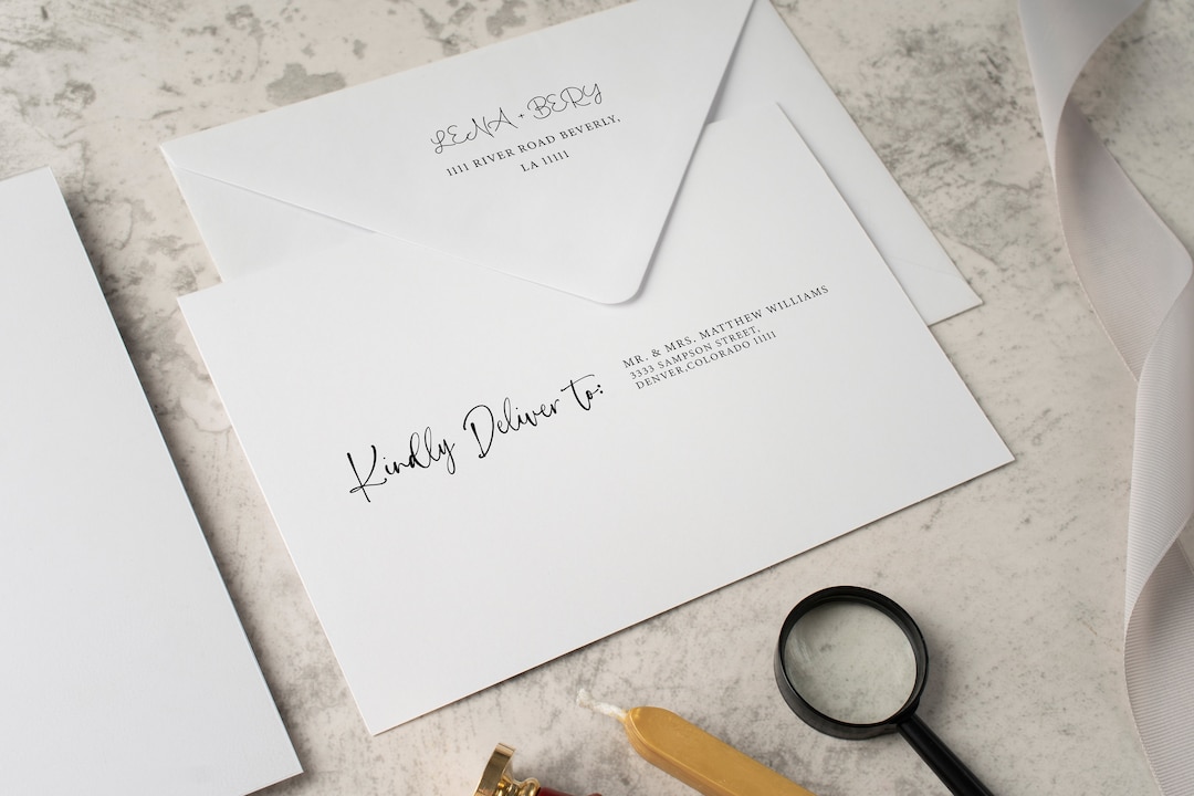 Minimalist Envelope Address Template: Baptism, Wedding, Christening ...