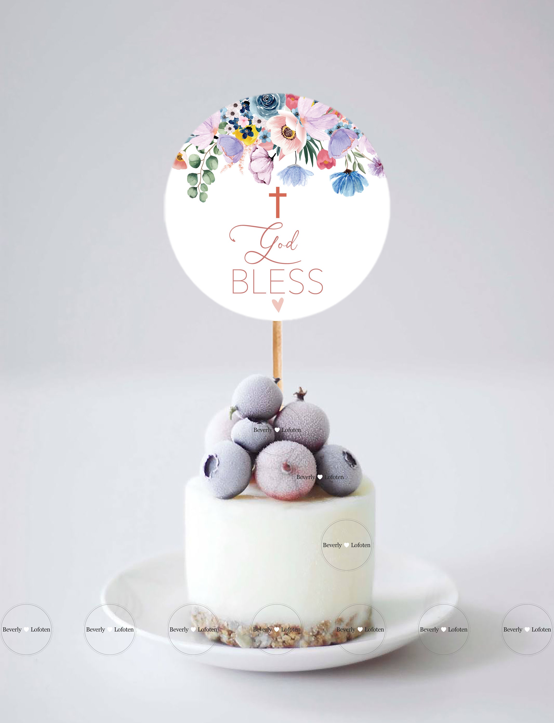Baptism Favors Tag Bundle, Floral Christening Favor Tag, Baptism ...
