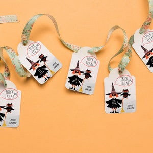 Editable Halloween Gift Tags, Trick or Treat Halloween Favor Tag for ...