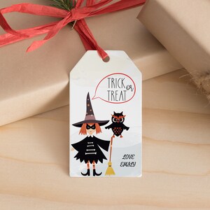Editable Halloween Gift Tags, Trick or Treat Halloween Favor Tag for ...