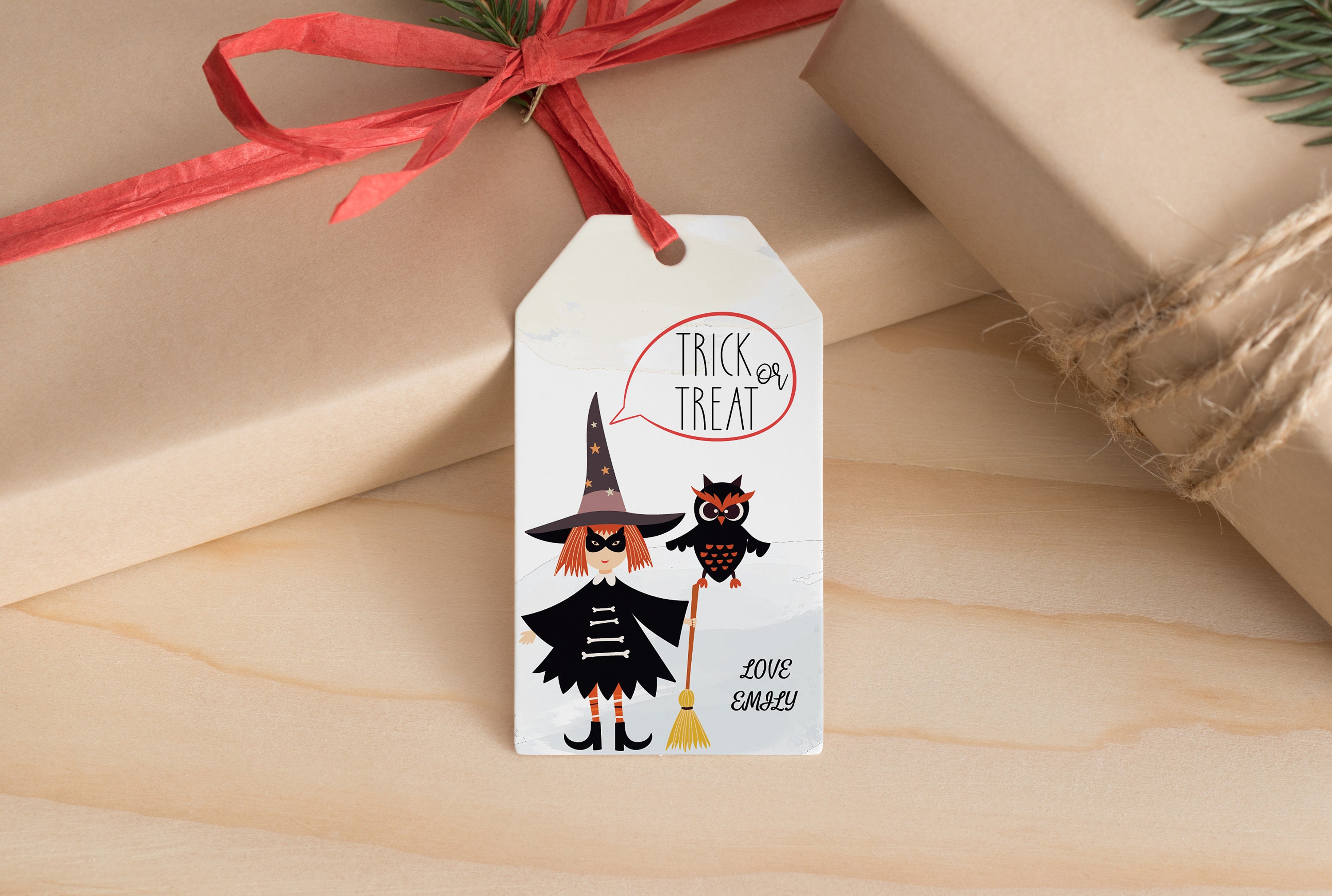 Editable Halloween Gift Tags, Trick or Treat Halloween Favor Tag for ...
