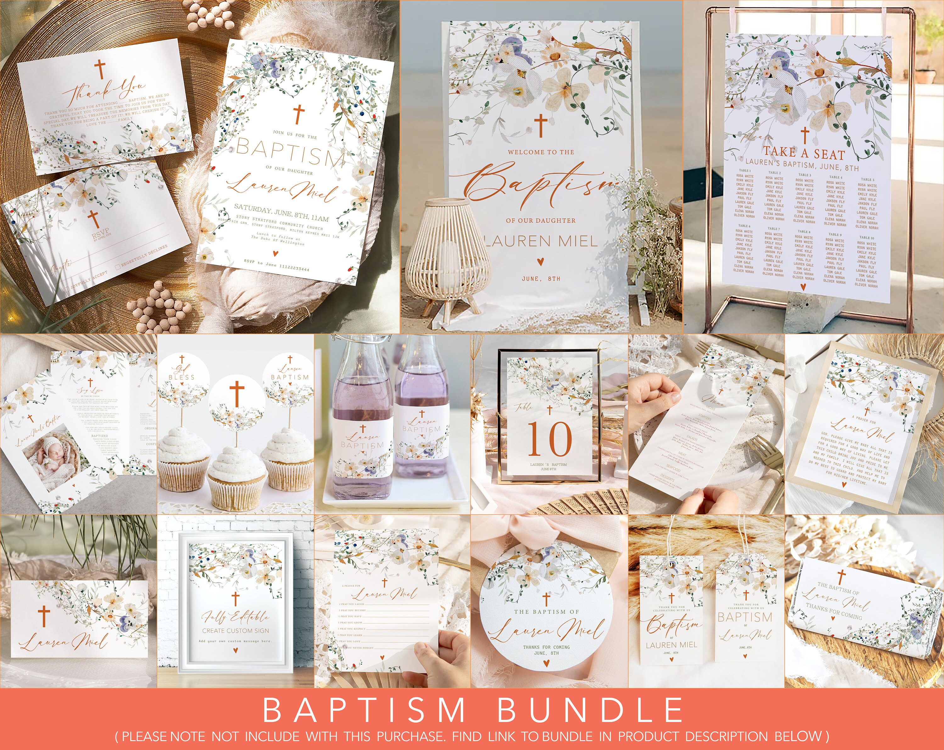 Floral Christening Chocolate Bar Wrapper Template (digital Download) - Etsy