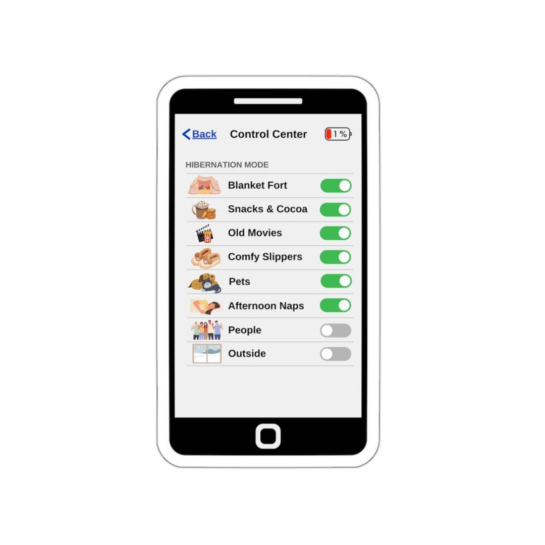 Hibernation Mode Control Panel Kiss-cut Stickers Tech Humor Introvert ...